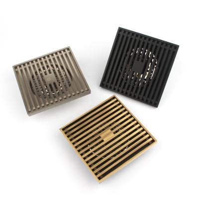China 120x120mm Brass Floor Waste Drain with Anti-Odor Strainer in CHROME PLATE Finish for sale