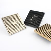 China 120x120mm Brass Floor Waste Drain with Anti-Odor Strainer in CHROME PLATE Finish for sale