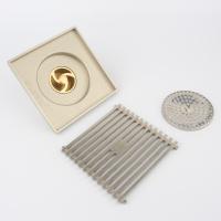 China 120x120mm Brass Floor Waste Drain with Anti-Odor Strainer in CHROME PLATE Finish for sale