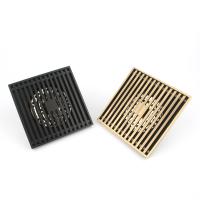 China 120x120mm Brass Floor Waste Drain with Anti-Odor Strainer in CHROME PLATE Finish for sale