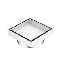 China Bangqi Modern 115*115mm 75mm Brass Smart Floor Waste Drain Australia Bathroom Apartment Chrome Plated Strainer Tile Insert Basin for sale