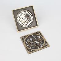 China Antique Brass Square Floor Drain for Shower Basin Ground Drainer with Strainer Filter Drainage Clean for Hotel Bathroom Washroom for sale