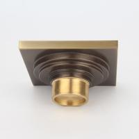 China Removable Cover and Waste Water Strainer 4-Inch Square Brass Shower Drain for Washroom for sale