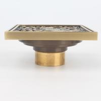 China Removable Cover and Waste Water Strainer 4-Inch Square Brass Shower Drain for Washroom for sale