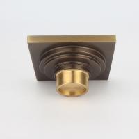 China Antique Brass 4-Inch Square Bathroom Shower Floor Drain with Vintage Fish Pattern Modern Design for Hotel Use for sale