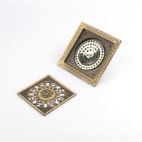 China Strainer Style 6 Inch Square Anti-odor Bathroom Brass Floor Drain Cover Chrome Plated for sale