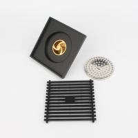 China Brass Material Anti-odor Bathroom Shower Floor Drains Bath Square Antique Floor Drain Grate Brass Floor Waste Drain Color Box for sale