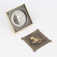 China Antique Copper 10x10cm Floor Drain Brass Square Shower Waste Drain Washer Ground Drainer for Bathrooms for sale