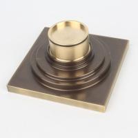China 4 Inch Brass Square Shower Drain with Strainer Style and Removable Cover Grid Grate for sale