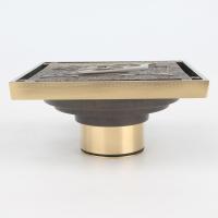China BANGQI 4-Inch Antique Brass Square Shower Metal Floor Drain Modern Design Brushed Surface Chrome Plated Polished Hotel Basin Use for sale