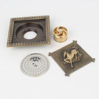China Modern Style Brass Square Bath Flower Shower Strainer Floor Drain Waste Cover Washer for Bathrooms and Washrooms for Basin Use for sale