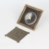 China Modern 5-Inch Brass Bathroom Shower Drains Square Shower Floor Waste Drain with Basin Usage for Hotels for sale