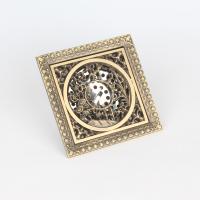 China Hotel Usage BANGQI 120*120mm Square Antique Brass Floor Drain with Anti Odor Function for sale