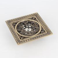 China Hotel Usage BANGQI 120*120mm Square Antique Brass Floor Drain with Anti Odor Function for sale