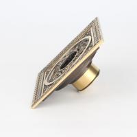 China Hotel Usage BANGQI 120*120mm Square Antique Brass Floor Drain with Anti Odor Function for sale