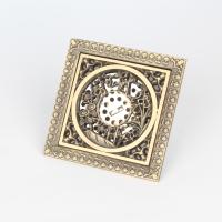 China Hotel Usage BANGQI 120*120mm Square Antique Brass Floor Drain with Anti Odor Function for sale