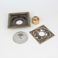 China Hotel Usage BANGQI 120*120mm Square Antique Brass Floor Drain with Anti Odor Function for sale