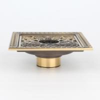 China Modern Usage 120*120mm Anti Odor Brass Square Floor Drain for Hotel Deodorant Basin for sale