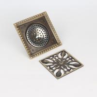 China Hotel Usage BANGQI Zhejiang Modern Flat Antique Brass Floor Drain for Odorless Design for sale