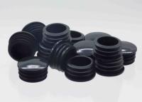 China PP Round Plastic Pipe Plugs 25mm Steel Furniture Tube Cover Insert Black for sale