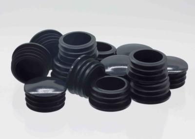 China PP Round Plastic Pipe Plugs 25mm Steel Furniture Tube Cover Insert Black for sale
