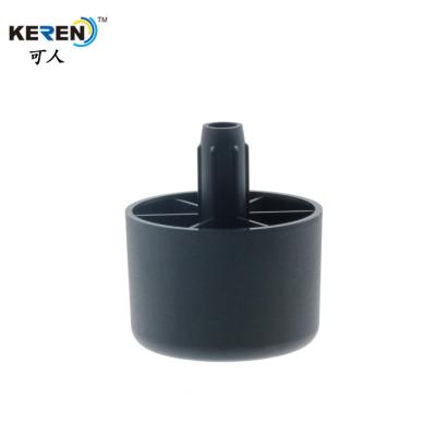 China Anti Slip Plastic Sofa Feet Replacement Top 55mm Diameter 25.4mm Height HDPE Black for sale