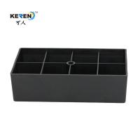 China Plastic Cabinet Feet 55mm Height Rectangle Furniture Legs Set of 4 Black 165x160mm Top for sale