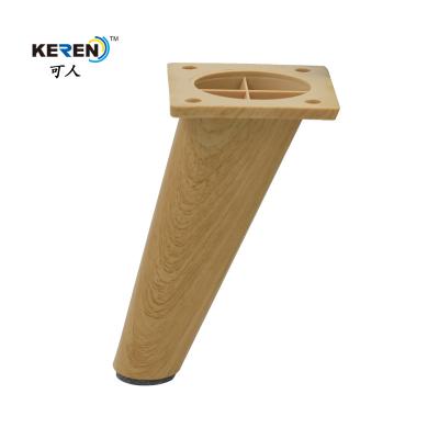 China 152mm ABS Plastic Angle Couch Leg Chair Extender Wood Color Heavy Duty Furniture Feet for sale