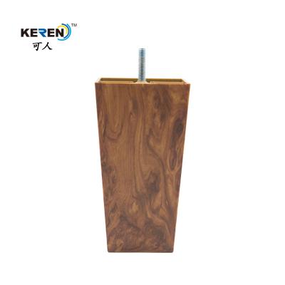 China Wood Grain Plastic Sofa Feet Replacement Square Furniture Feet 83x58x155mm for sale