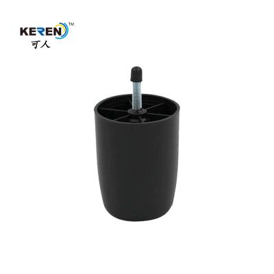 China 4 Inch PP Plastic Furniture Legs Replacement Round Screw Couch Feet 92mm Height M6 M8 M10 for sale