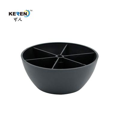 China Black Plastic Sofa Legs Replacement 65mm Height Round Furniture Feet for Bed Base for sale