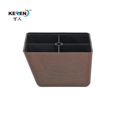 China Wood Grain Plastic Furniture Feet Extender 80mm Height PP Couch Legs for Sofas for sale