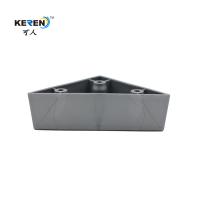 China Triangle Corner Plastic Sofa Legs Replacement Silver Grey 30mm Height M8 Hanger Bolt for sale