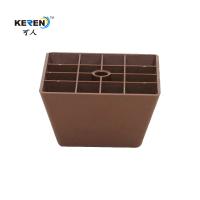 China Dark Brown Plastic Furniture Leg Cabinet Feet 110x110mm Top 60mm Height Heavy Duty Non Slip for sale