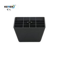 China Black Square Plastic Furniture Feet 110x110mm PP Cabinet Leg High Corrosion Resistance for sale