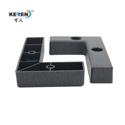 China KR-S024 Black L Shaped Plastic Furniture Legs for Sofa 200mm 120mm 35mm Height for sale