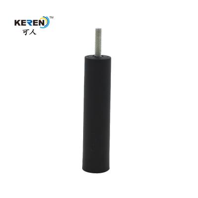 China KR-P0308 Black Plastic Furniture Feet for Sofa 30mm Dia 128mm Height M8 Screw Heavy Duty for sale