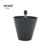 China KR-P0318 Tapered Plastic Couch Feet 65mm Height Black Heavy Duty Load Bearing Furniture Legs for sale