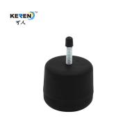 China 55mm Plastic Furniture Legs Replacement Black Sofa Feet Strong Load Bearing 64mm Top for sale