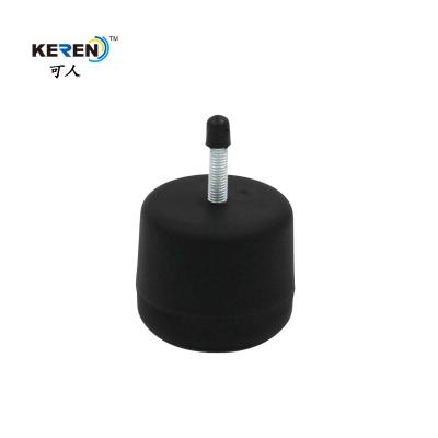 China 55mm Plastic Furniture Legs Replacement Black Sofa Feet Strong Load Bearing 64mm Top for sale