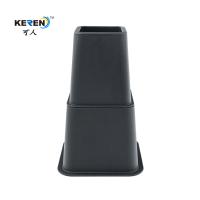 China PP Material Adjustable Bed Risers 8 Inch Set 4 Inch and 5 Inch Black SGS Certified for sale