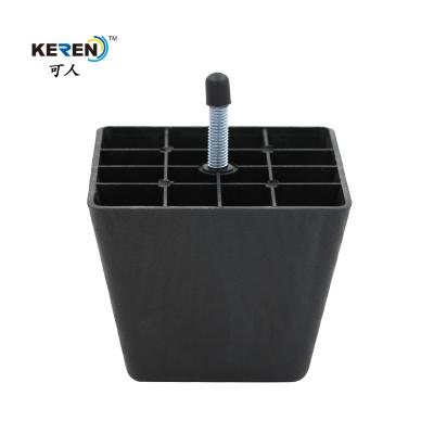 China Plastic Adjustable Cabinet Feet M8 Screw 100x70mm Black Furniture Leveling Legs for sale