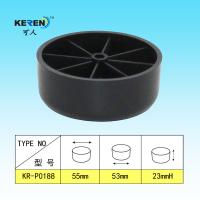 China Black Plastic Couch Legs 23mm Height M8 Screw Round Furniture Feet 55mm Diameter for sale