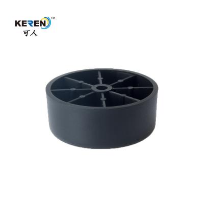 China 24mm Height Round Furniture Feet PP Plastic Sofa Legs M6 M8 M10 Screw 58mm Top Diameter for sale