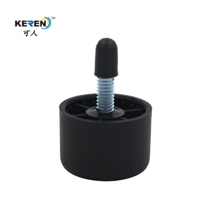 China KR-P0250 Customized Plastic Furniture Feet Adjustable M6 Screw 30mm Black for sale