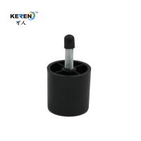 China KR-P0123 Plastic Furniture Legs Replacement Sofa Leg Black 40mm Round Shape for sale