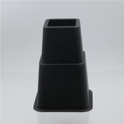 China 223mm Flat Plastic Under Bed Storage Risers 4 Pack Heavy Duty Furniture Lift Black for sale