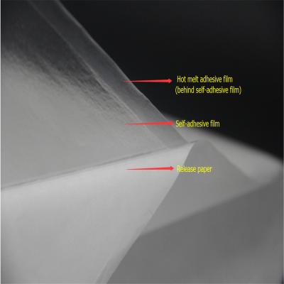 China EAA Hot Melt Polyester Transparency Film Self Adhesive Laminated For Fabric Textile for sale