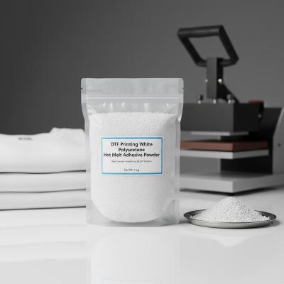 China DTF Printing White Polyurethane Hot Melt Adhesive Powder , Heat Transfer Powder for All DTF Printers for sale