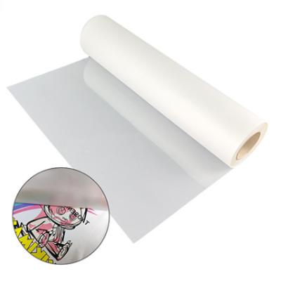 China 0.075mm Thickness Hot Peel Double Side Matte PET DTF Film Roll in 30cm/33cm/60cm Width for Heat Transfer for sale